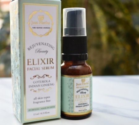 Just-Herbs-Rejuvenating-Elixir-Serum-Review-packaging-min - Naturally Happy Mom